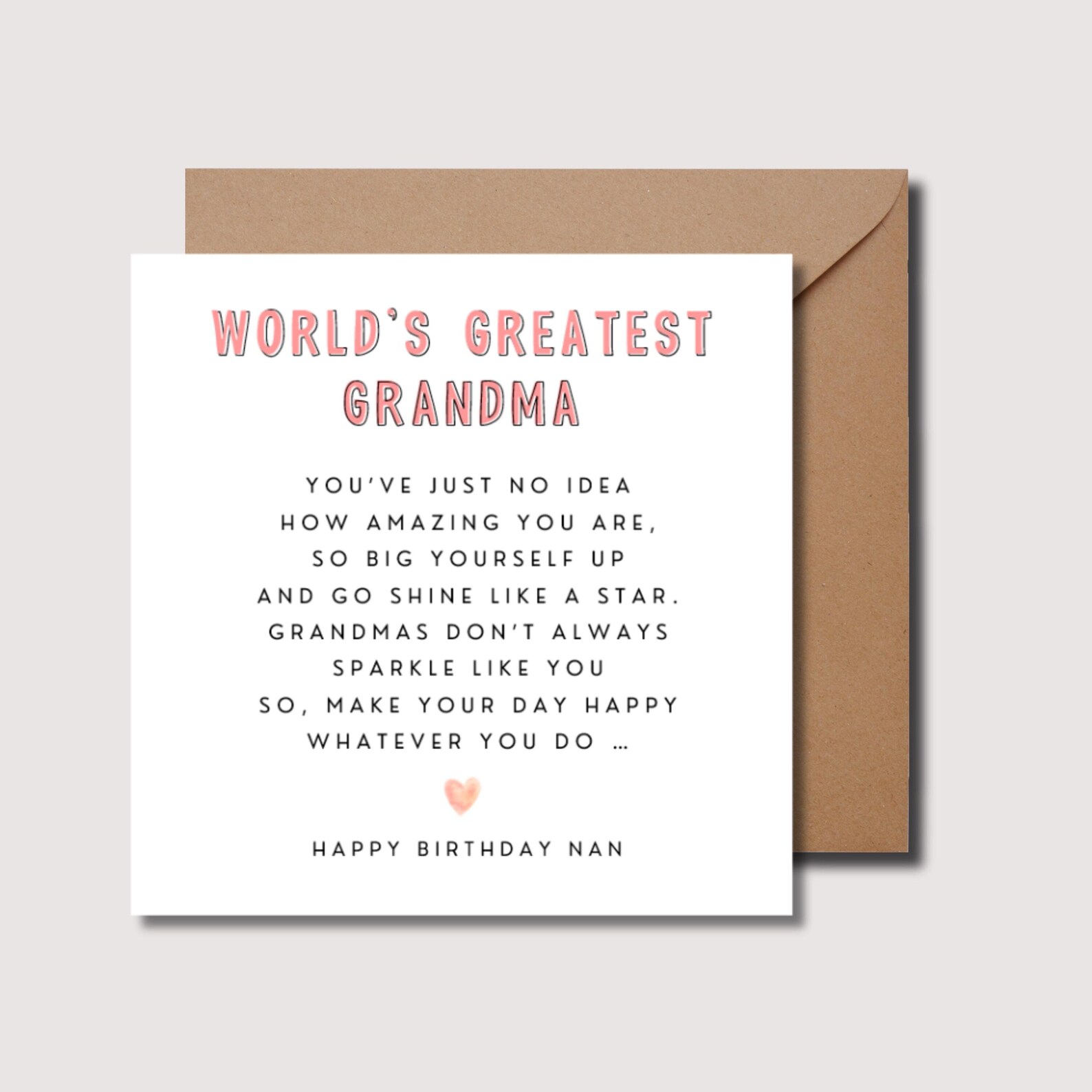 Grandma Birthday Card, Nan Birthday Card, Nanny Birthday Card, Meemaw ...