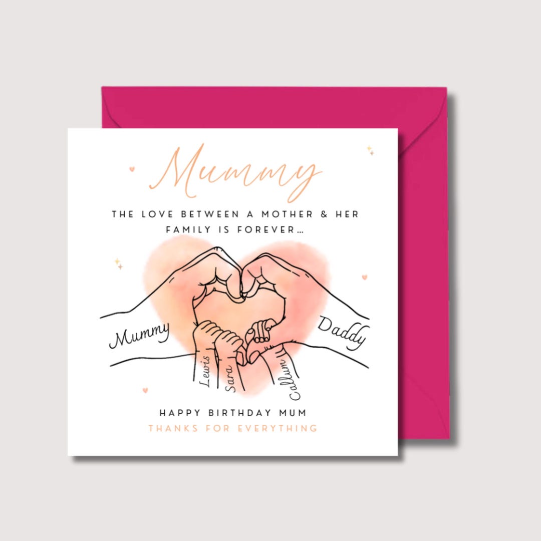 Personalized Mum Birthday Card: Family Keepsake, WW0490 - Etsy UK
