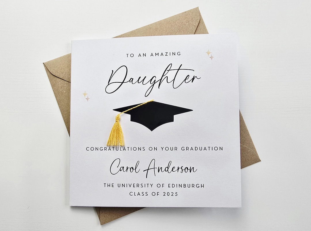 Personalized Graduation Card: Handmade Mortar Cap Design, WW0271D - Etsy