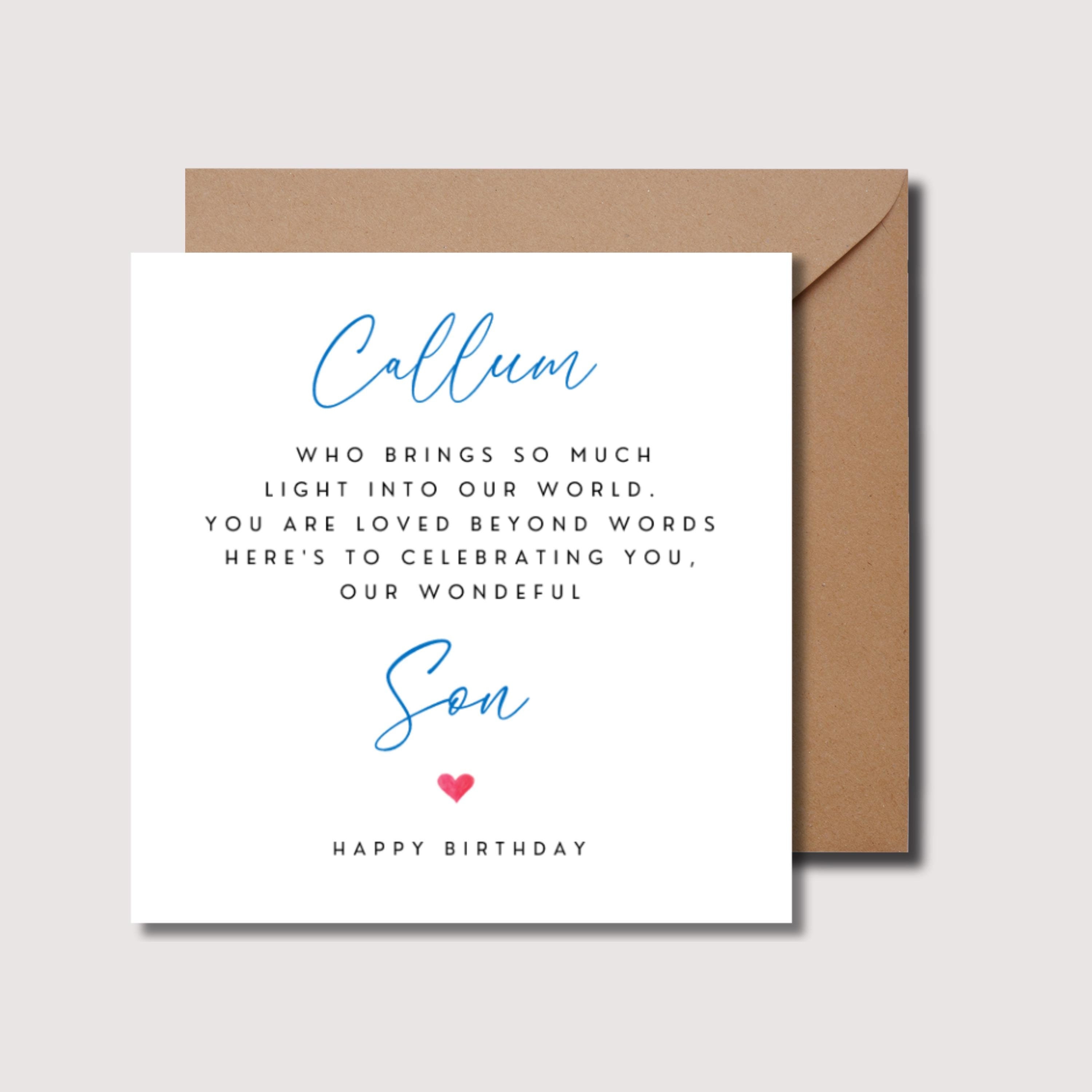 Son Birthday Card, Birthday Card for Son, Son Card, Adult Son Birthday ...