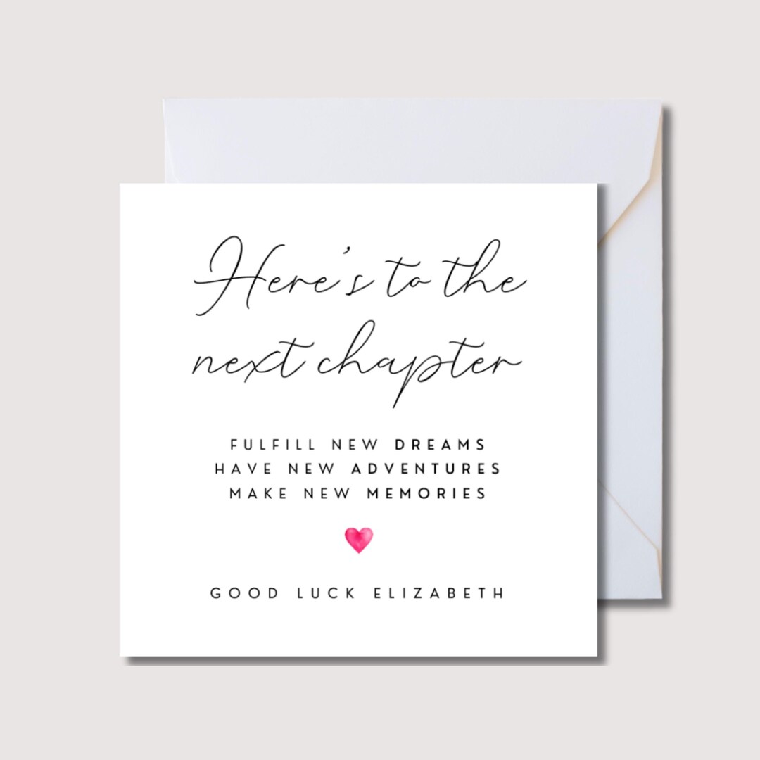 Good Luck New Adventure Card: Next Chapter, New Beginnings, WW1788 - Etsy