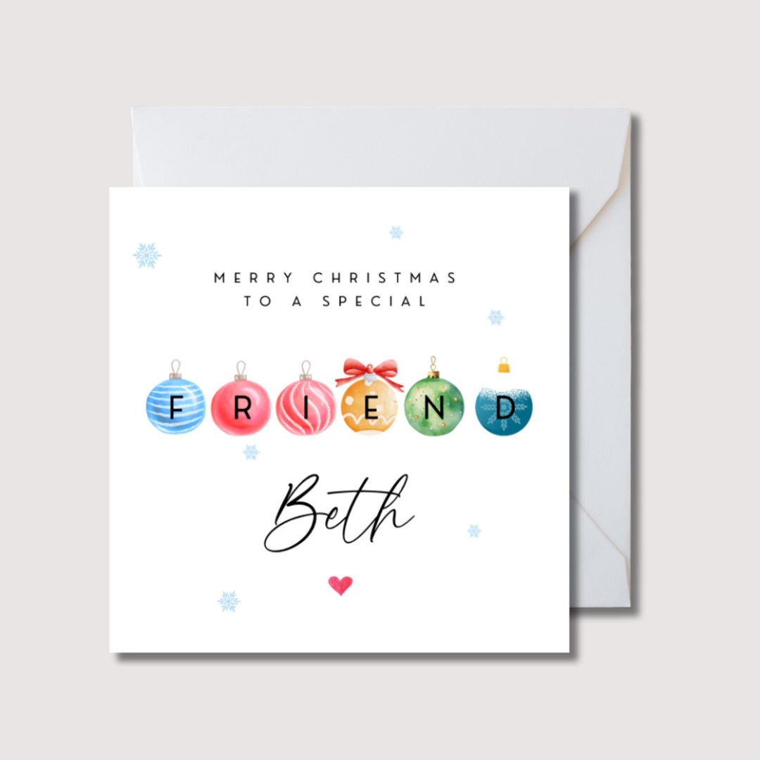 Friend Christmas Card, Christmas Friend Card, Christmas Gift for Friend ...