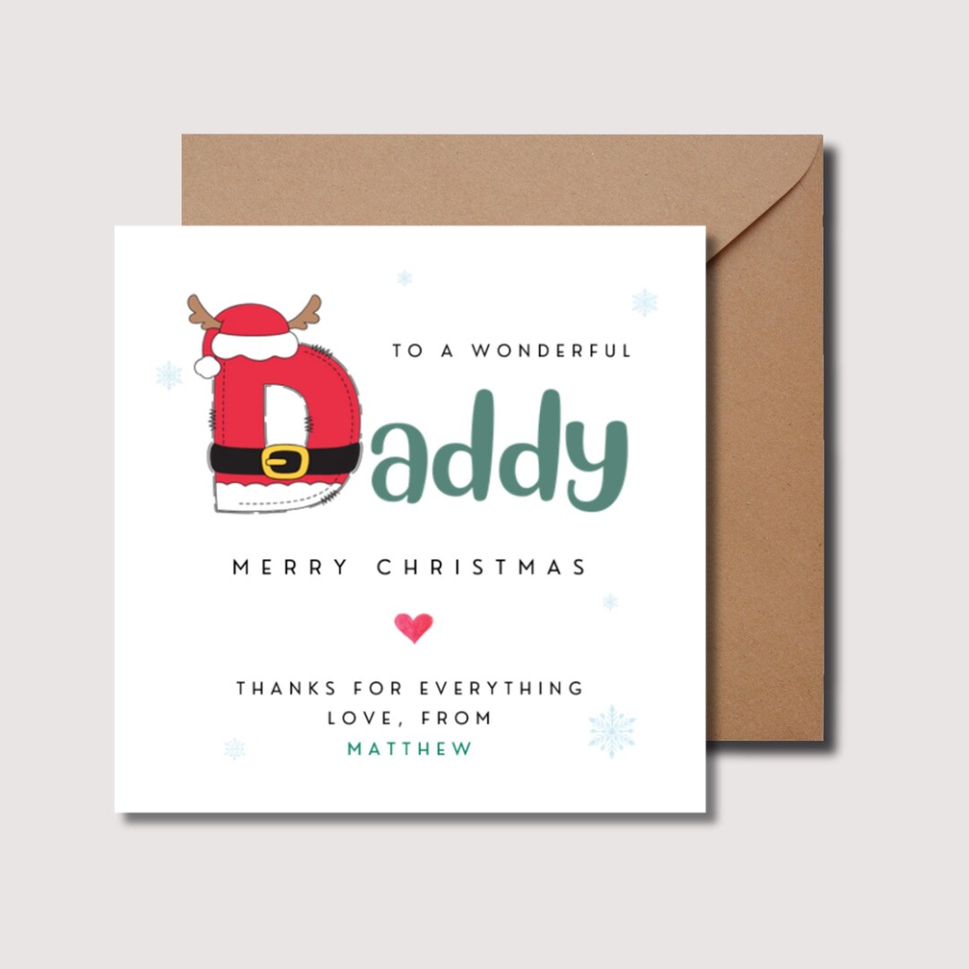 Daddy Christmas Card, Dad Christmas Card, Grandad Christmas Card ...