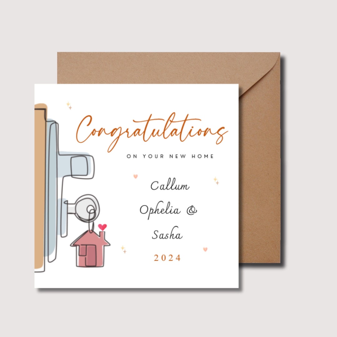 New Home Card, Congratulations on Your New Home, Family New House Card ...