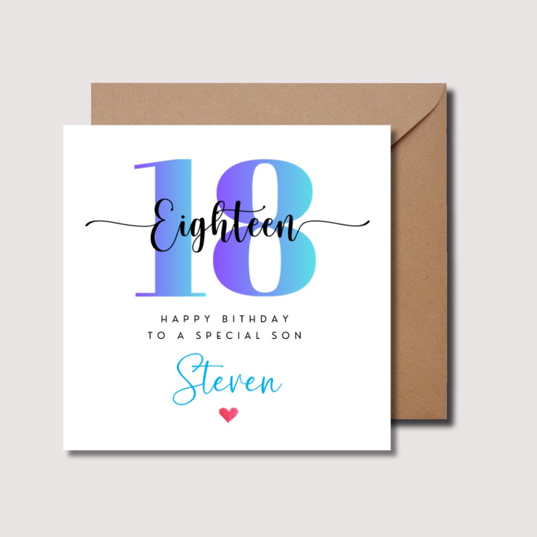 18th Birthday Card for Son: Special Milestone, WW0255 - Etsy