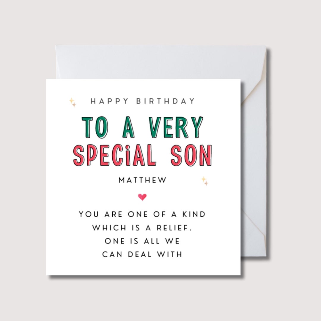 Personalized Birthday Card for Son: Special Poem, WW0715 - Etsy
