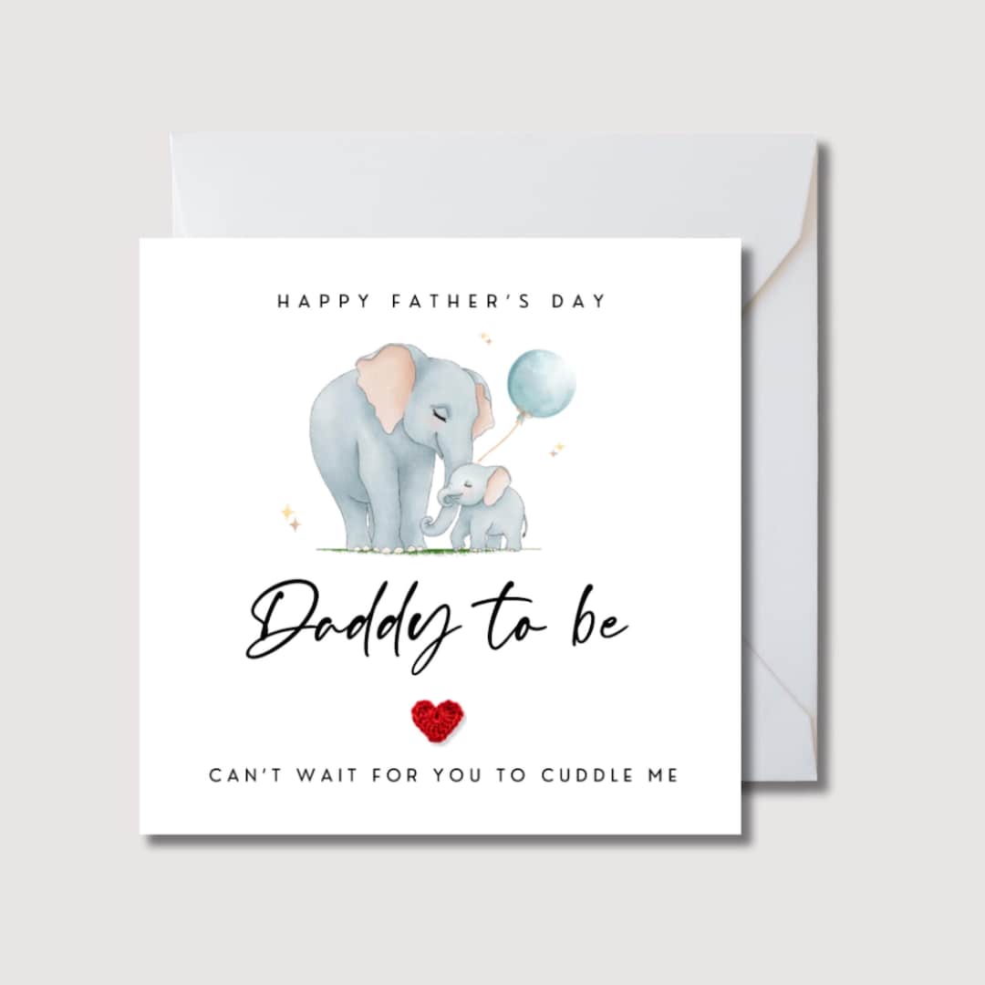 Daddy to Be Father's Day Card From Bump, Crochet Heart Father's Day ...