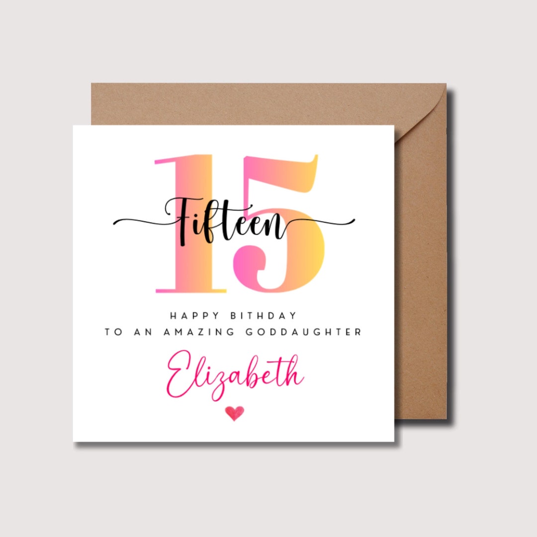Personalized 15th Birthday Card: Colorful Milestone Card, WW0213 - Etsy