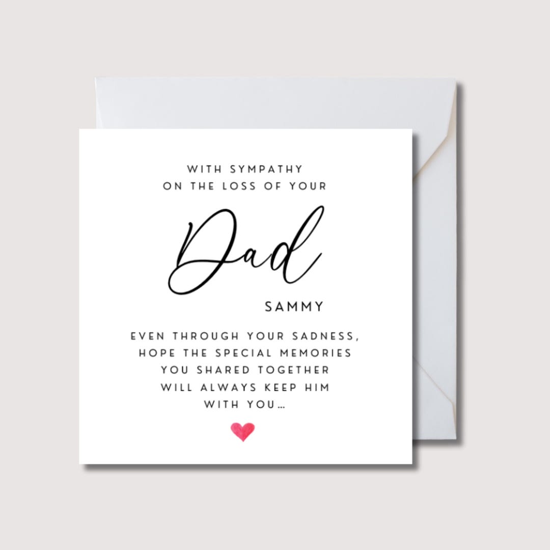 Dad Sympathy Card, Dad Condolence Card, Bereavement Card, Dad Sorry for ...