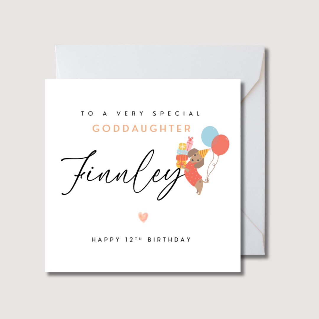 Goddaughter Birthday Card, Personalised Goddaughter Card, Special ...