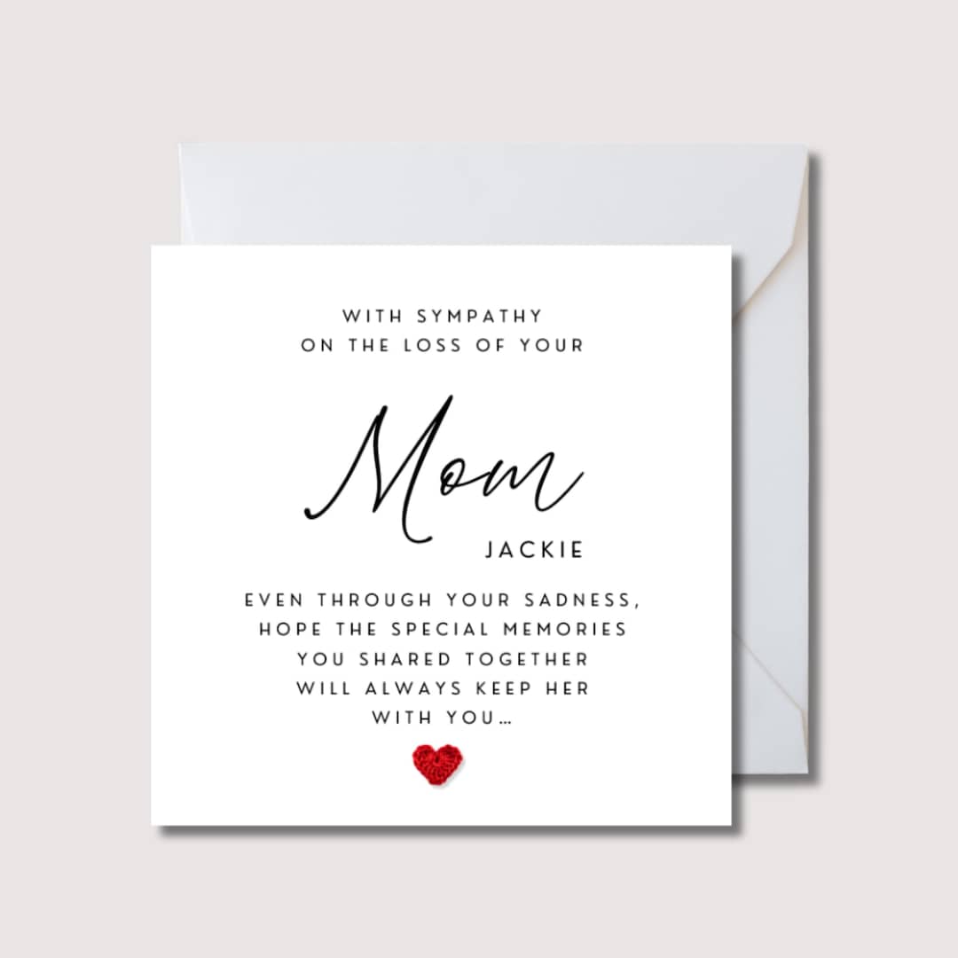 Mom Sympathy Card, Condolence Card, Bereavement Card, Sorry for Your ...
