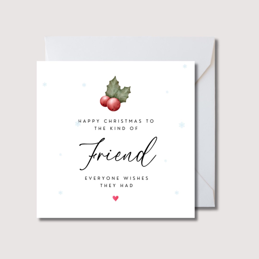 Christmas Friend Card, Friend Card, Christmas Gift for Friend ...