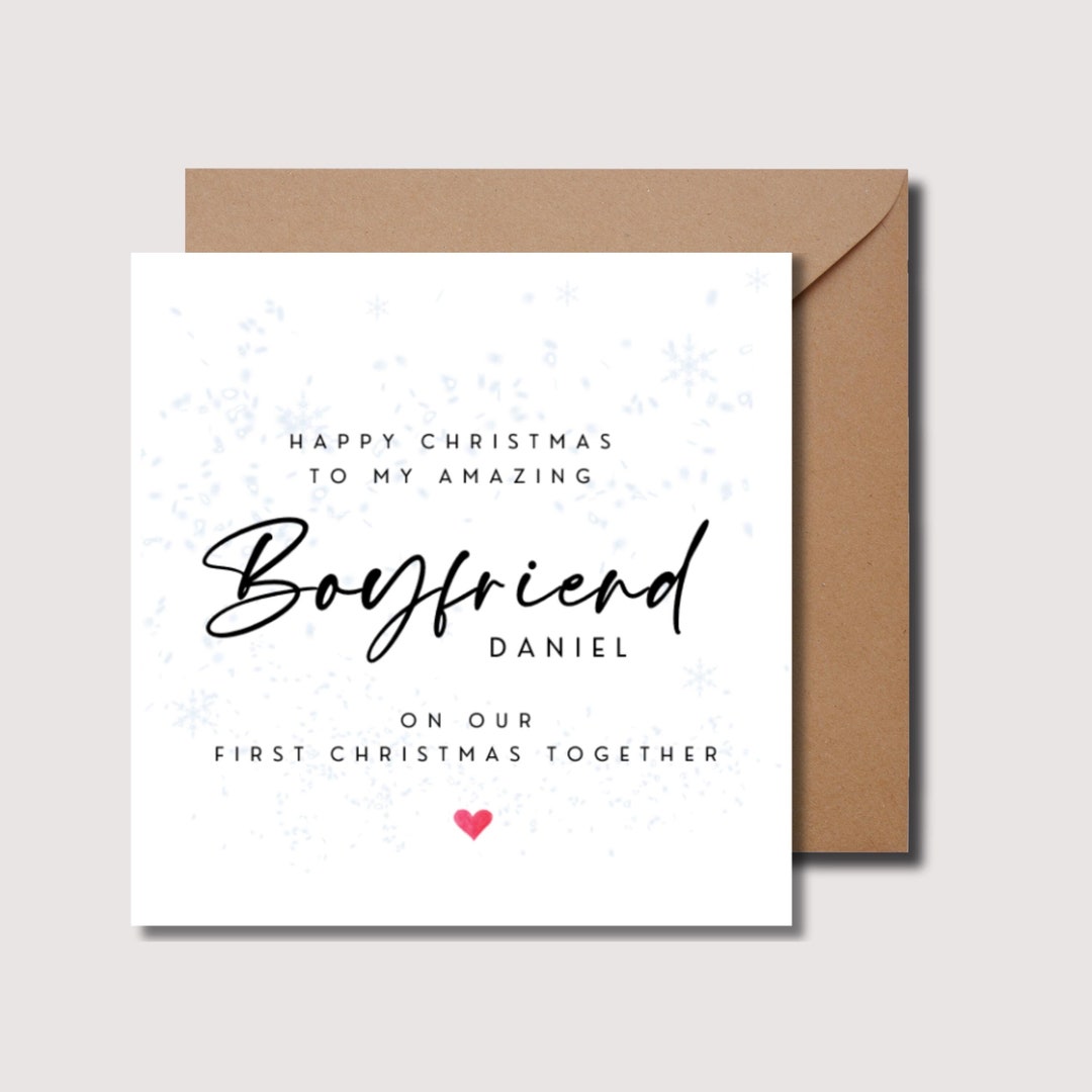 Boyfriend Christmas Card, Poem Christmas Card, Personalised Christmas ...