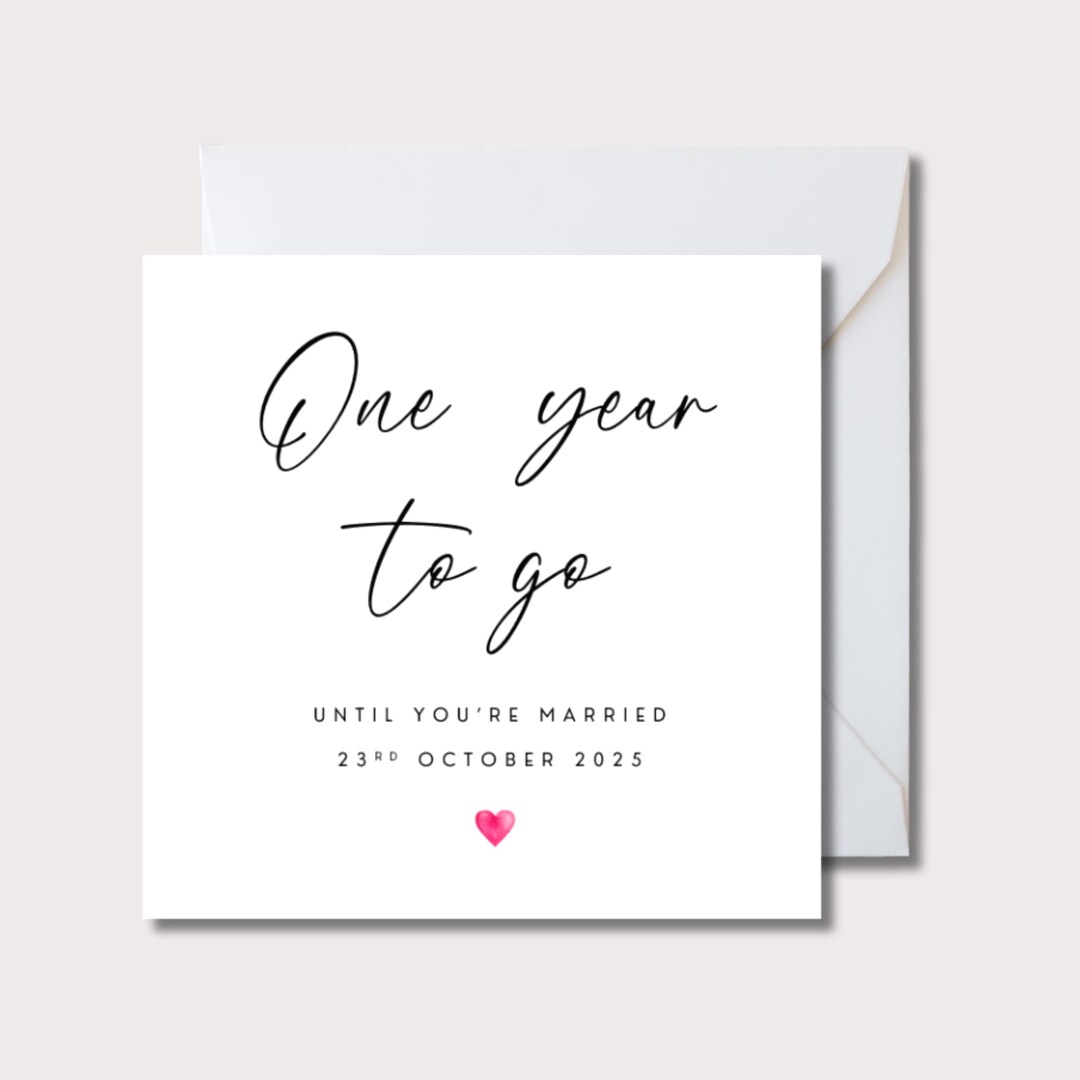 Wedding Countdown Card: One Year to Go, Elegant Design, W0303i - Etsy