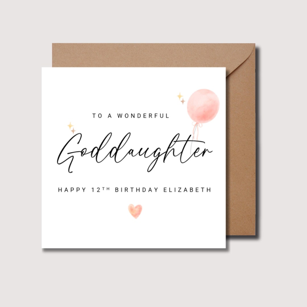 Goddaughter Birthday Card, Personalised Goddaughter Card, Special ...