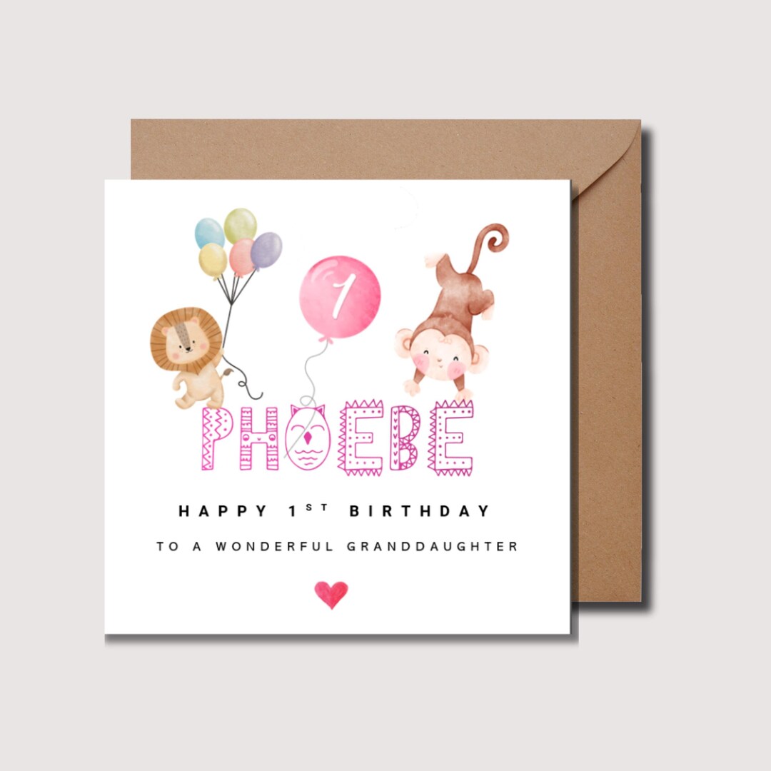 Granddaughter 1st Birthday Card, Age 1 Birthday Card, Granddaughter ...