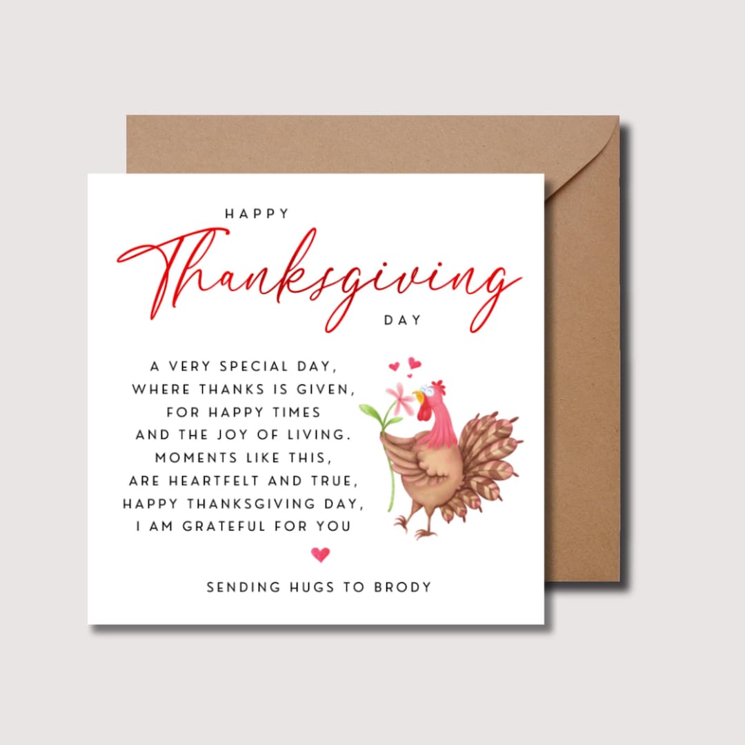 Thanksgiving Card, Happy Thanksgiving Card, Family Thanksgiving Card ...