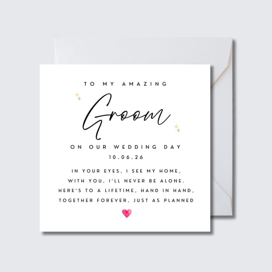 Personalised Groom Wedding Card, to My Groom on Our Wedding Day ...
