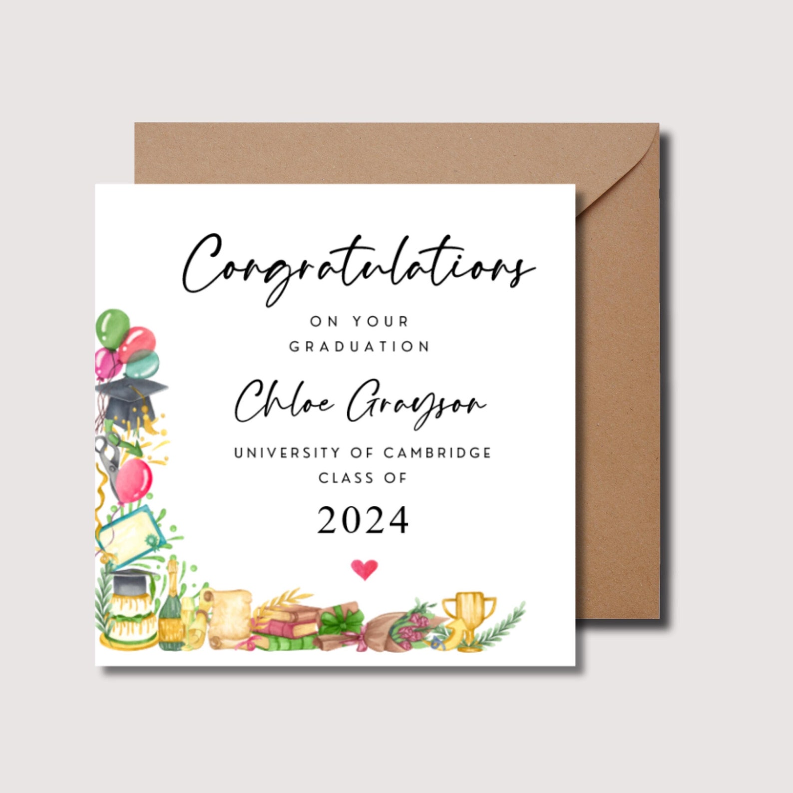 Personalised Graduation Card, Graduation Day Card, Congratulation Card ...