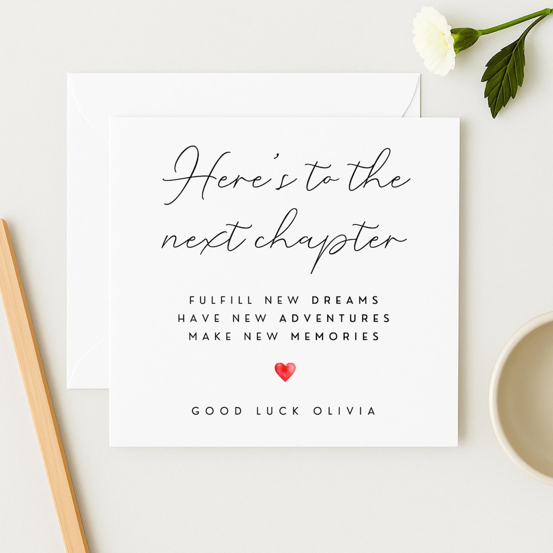 Good Luck New Adventure Card: Next Chapter, New Beginnings, WW1788 - Etsy