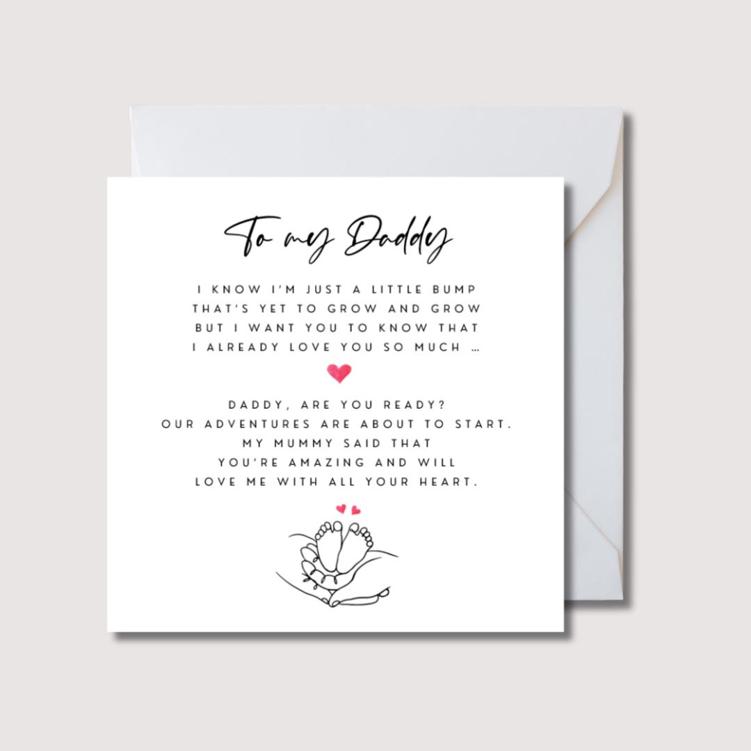 Daddy Card From the Bump, Bump Baby Card, Father’s Day, Daddy to Be ...