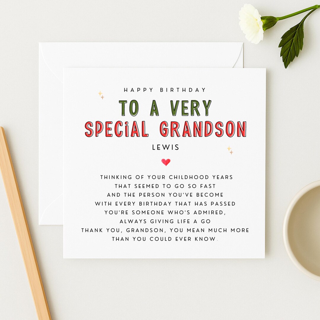Grandson Birthday Card | Personalised Name Card for Grandson | Special ...