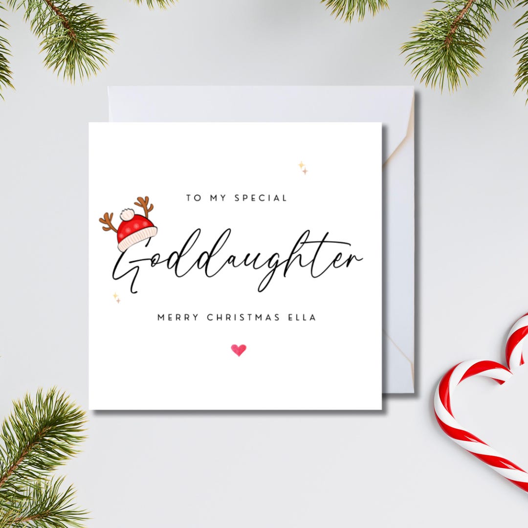 Personalized Goddaughter Christmas Card: Luxury 6x6 FSC Card, W0386 ...