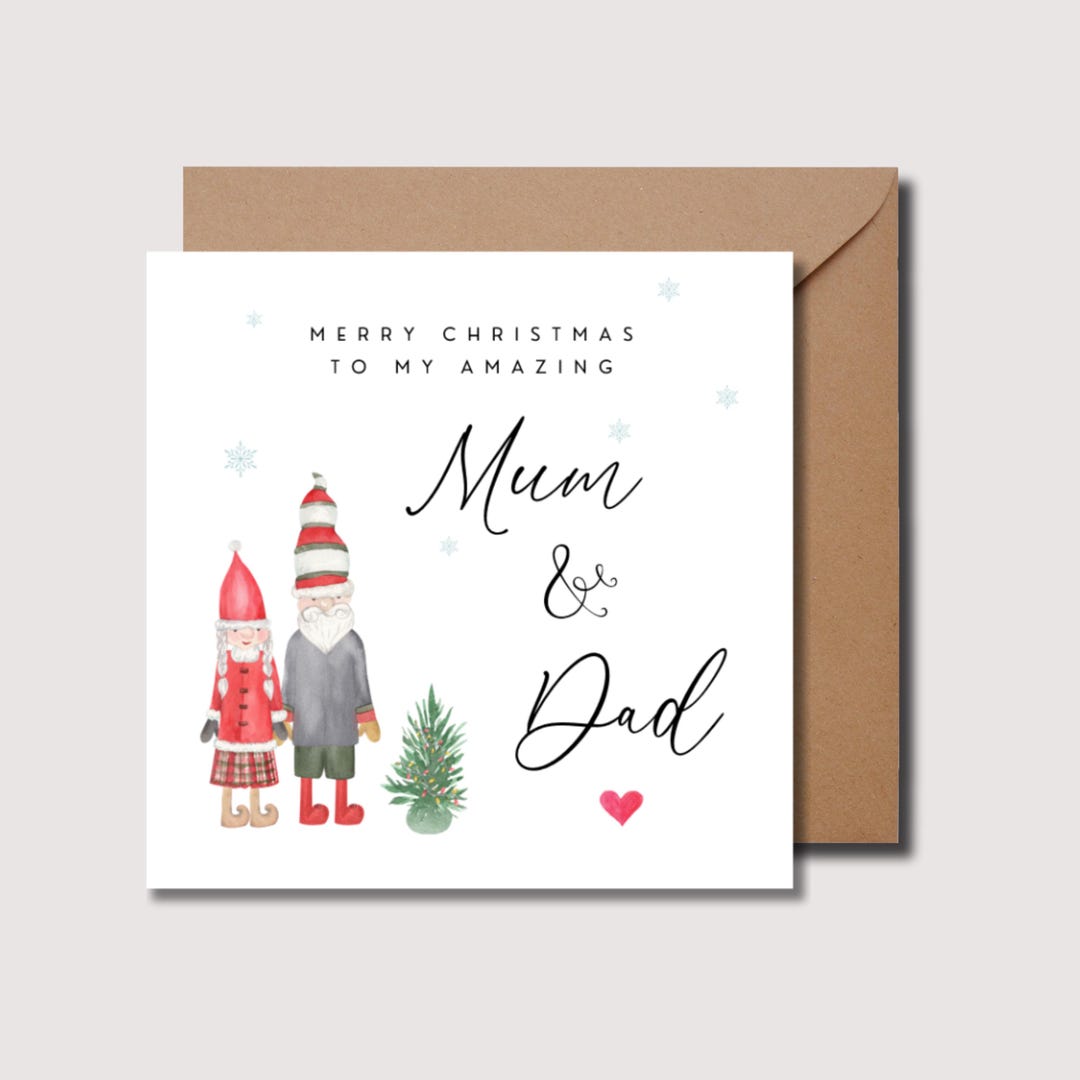 Merry Christmas to Mum and Dad Card, Christmas Card for Parents ...