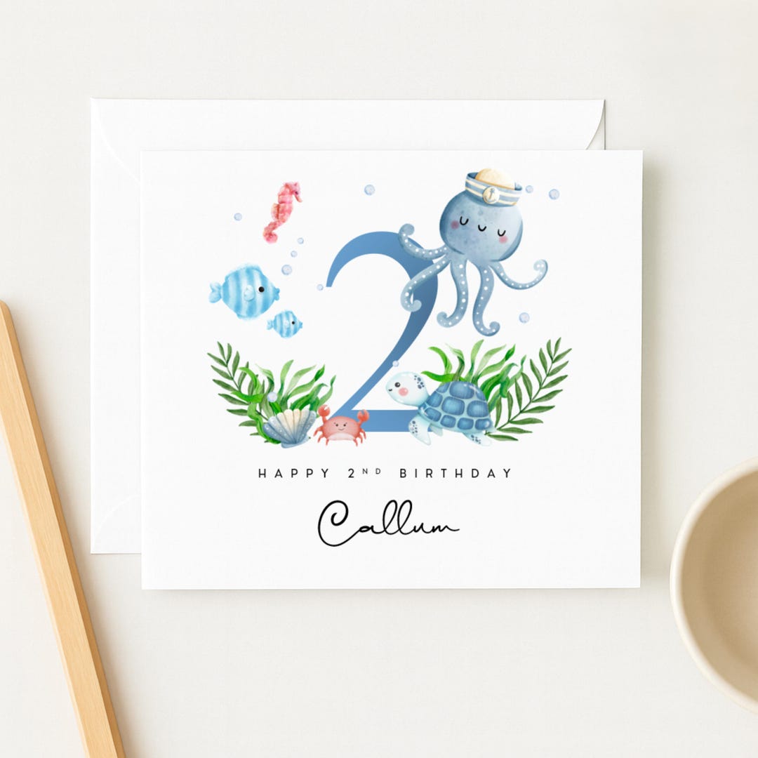 Birthday Card for Kids, Under the Sea Birthday Card, Ocean Theme ...