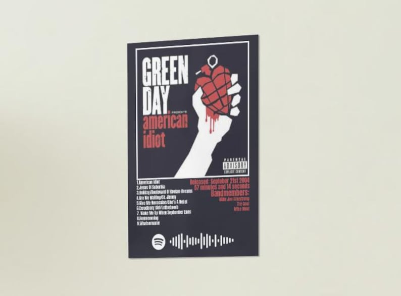 American Idiot Green Day Poster - Digital Download | Iconic Album Art ...