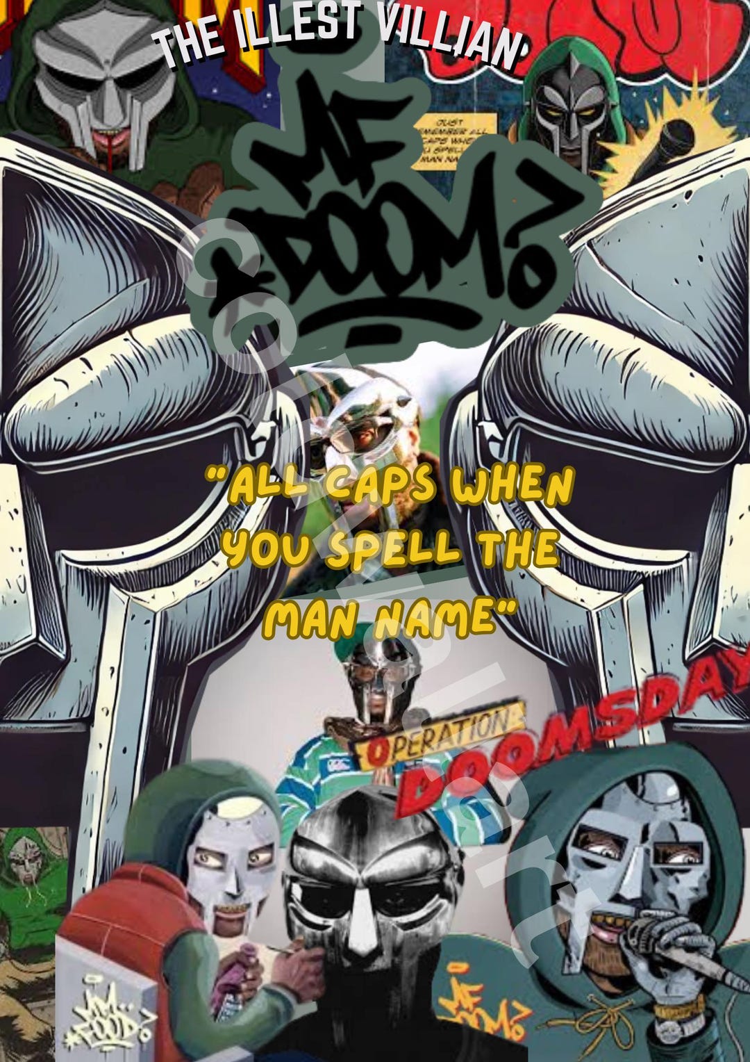 MF DOOM Tribute Collage Art - Hip Hop Legend Poster - the Illest ...