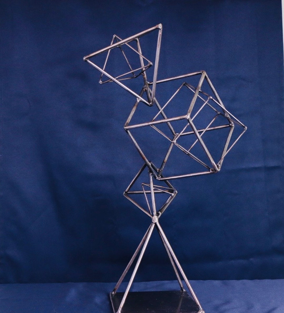 Abstract Metal Box Sculpture - Etsy