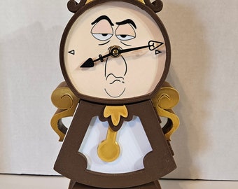 Vtg Ceramic Disney Cogsworth Clock Beauty and the Beast Figure Figurine ...