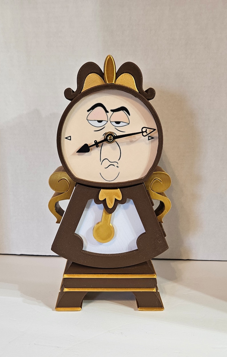 3d Printed Working Cogsworth Clock Beauty and Beast Fanart - Etsy