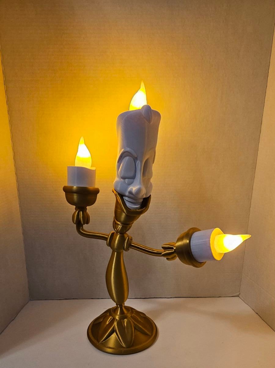 Big 3d Printed Working Lumiere Candlestick From Beauty and Beast Fanart ...