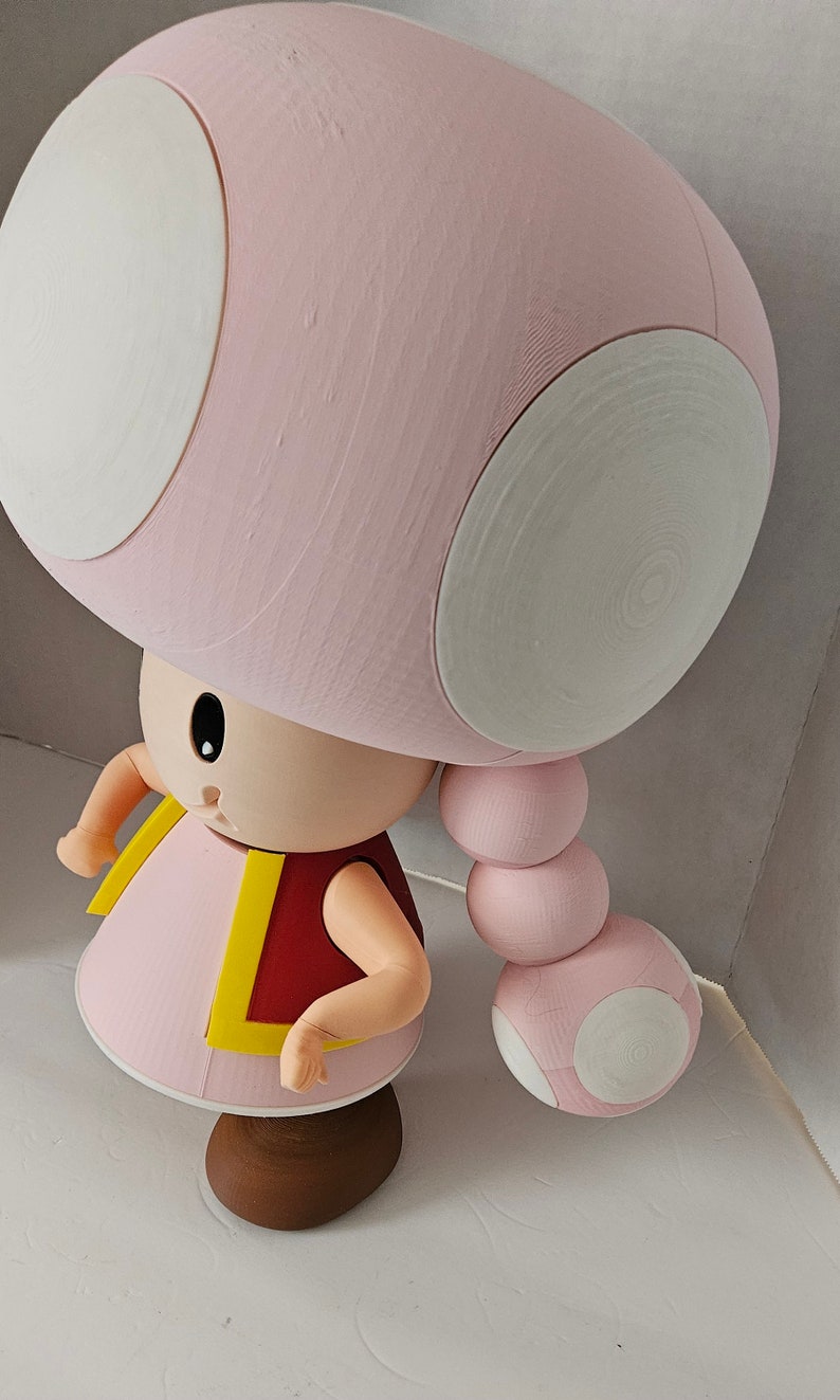 3d Printed Big 18 Inch Toadette Mario Figure Fanart - Etsy