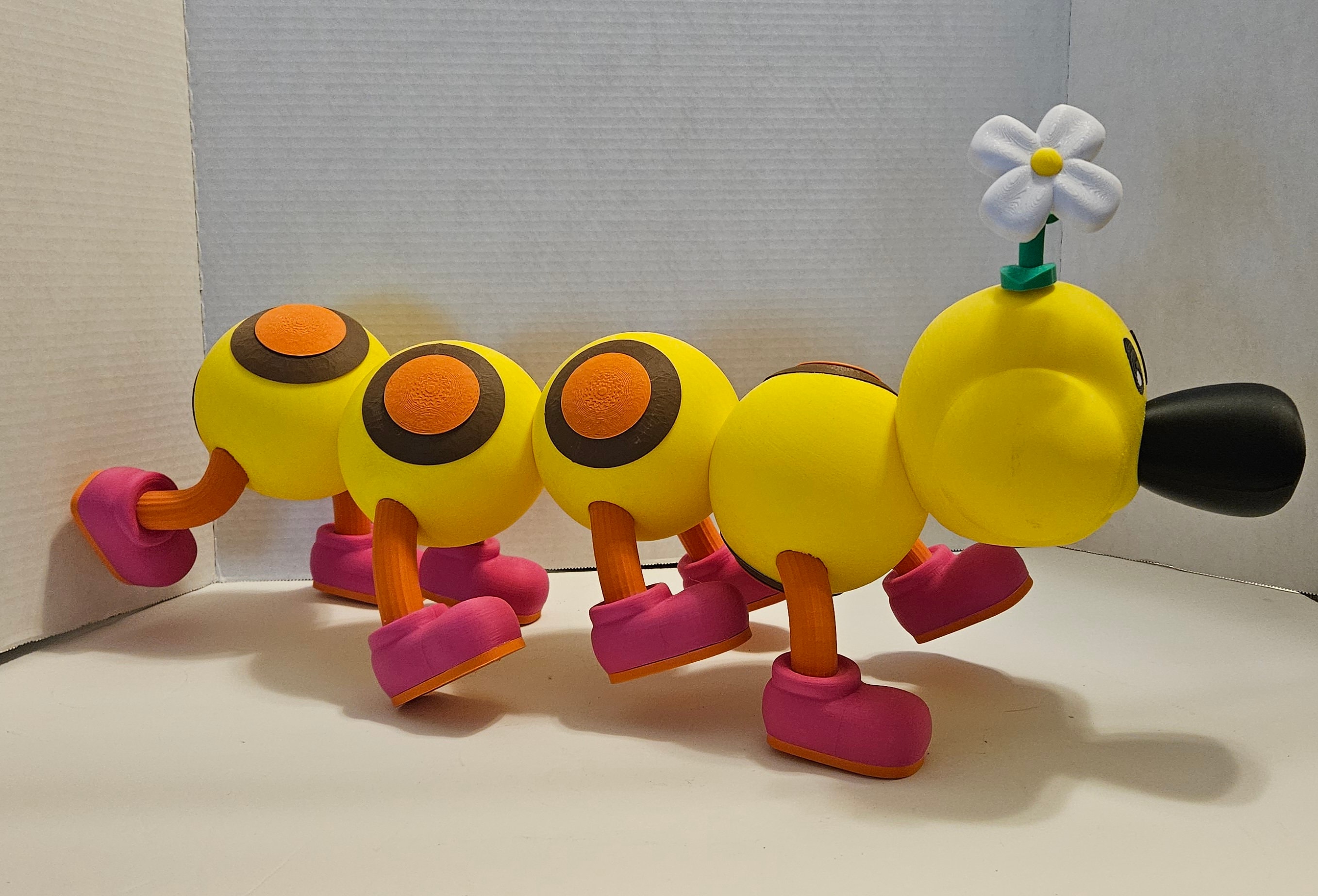 Big 20 Inch Long 3d Printed Mario Wiggler Catepillar-like Figure - Etsy