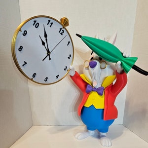 Rabbit With Clock Figurine - Etsy