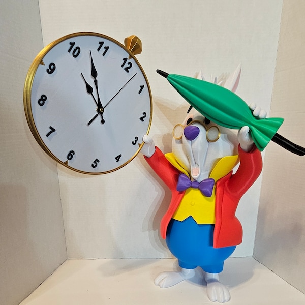 Rabbit With Clock Figurine - Etsy