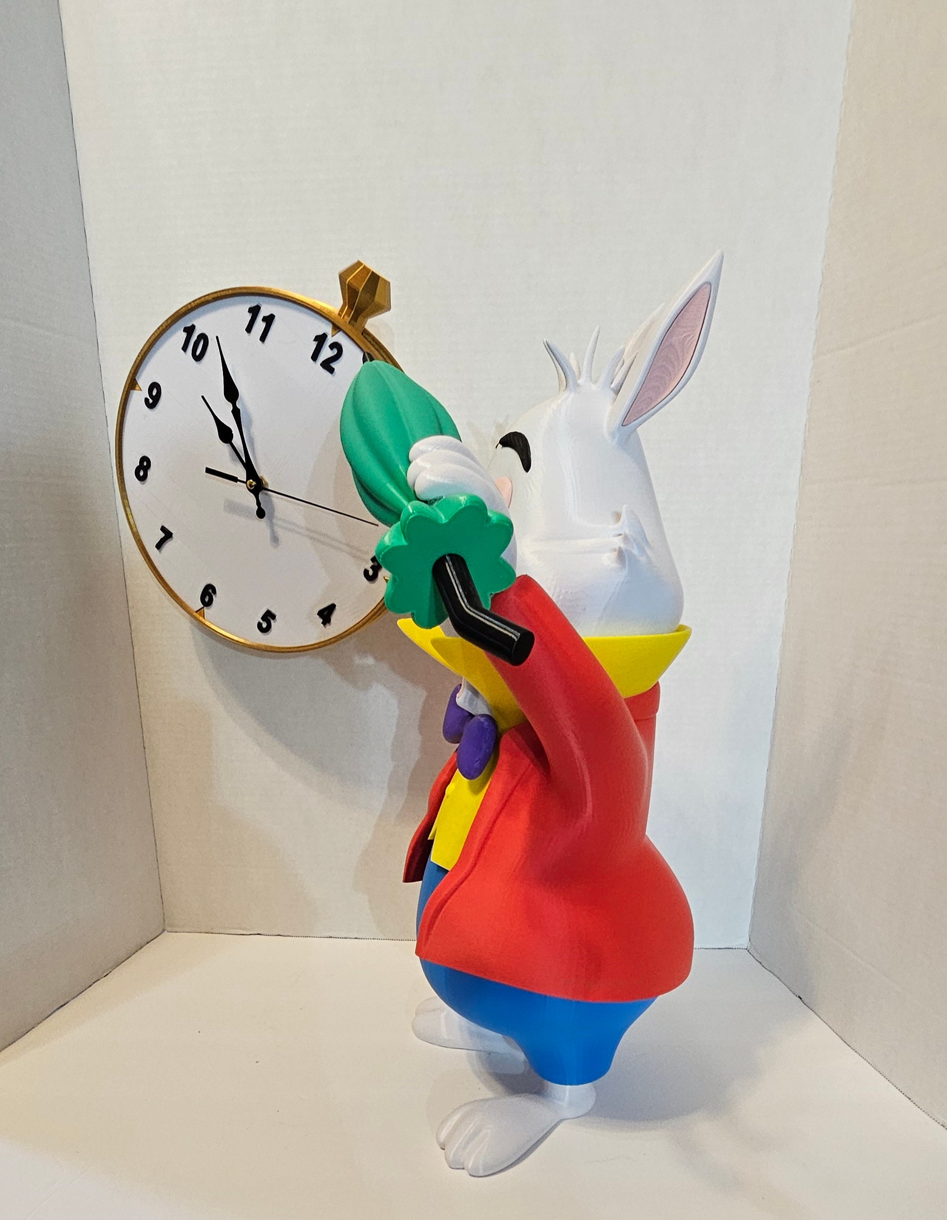 3D Printed White Rabbit Clock: Alice in Wonderland Fanart - Etsy