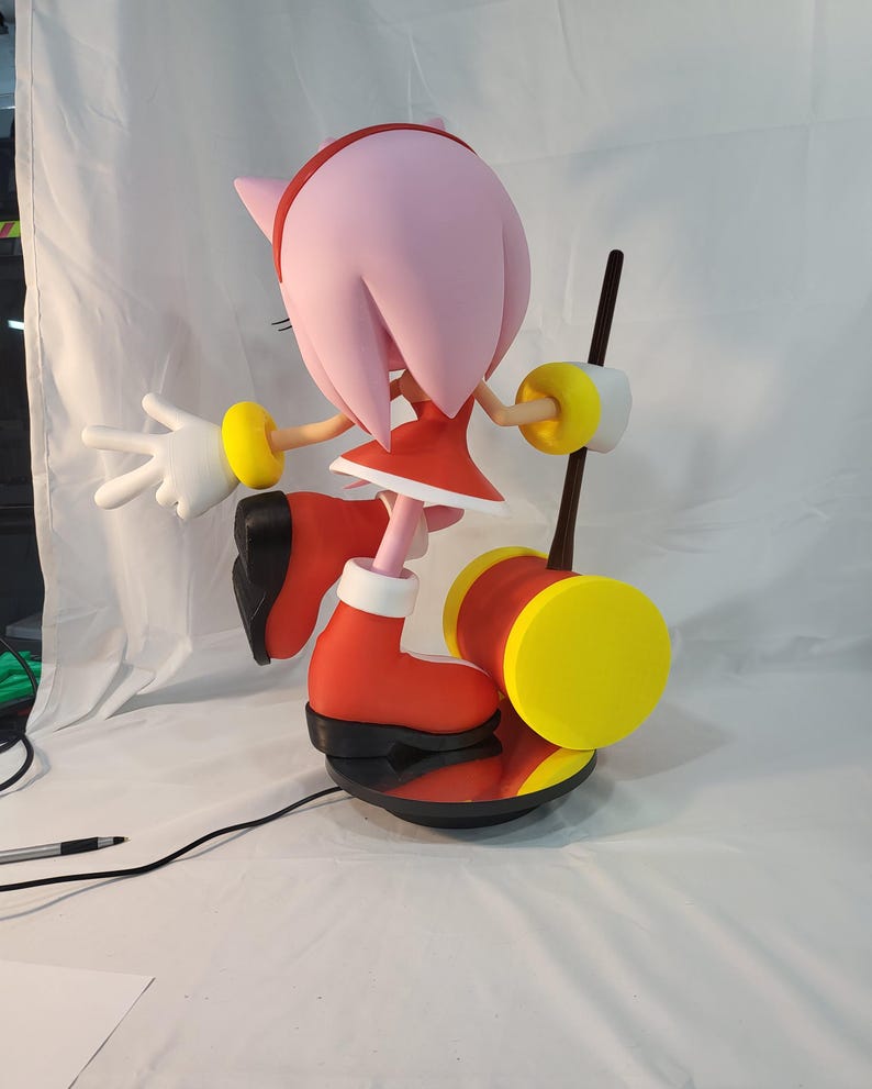 19" Amy Rose 3D Printed Statue – With Hammer Swing Pose - Etsy