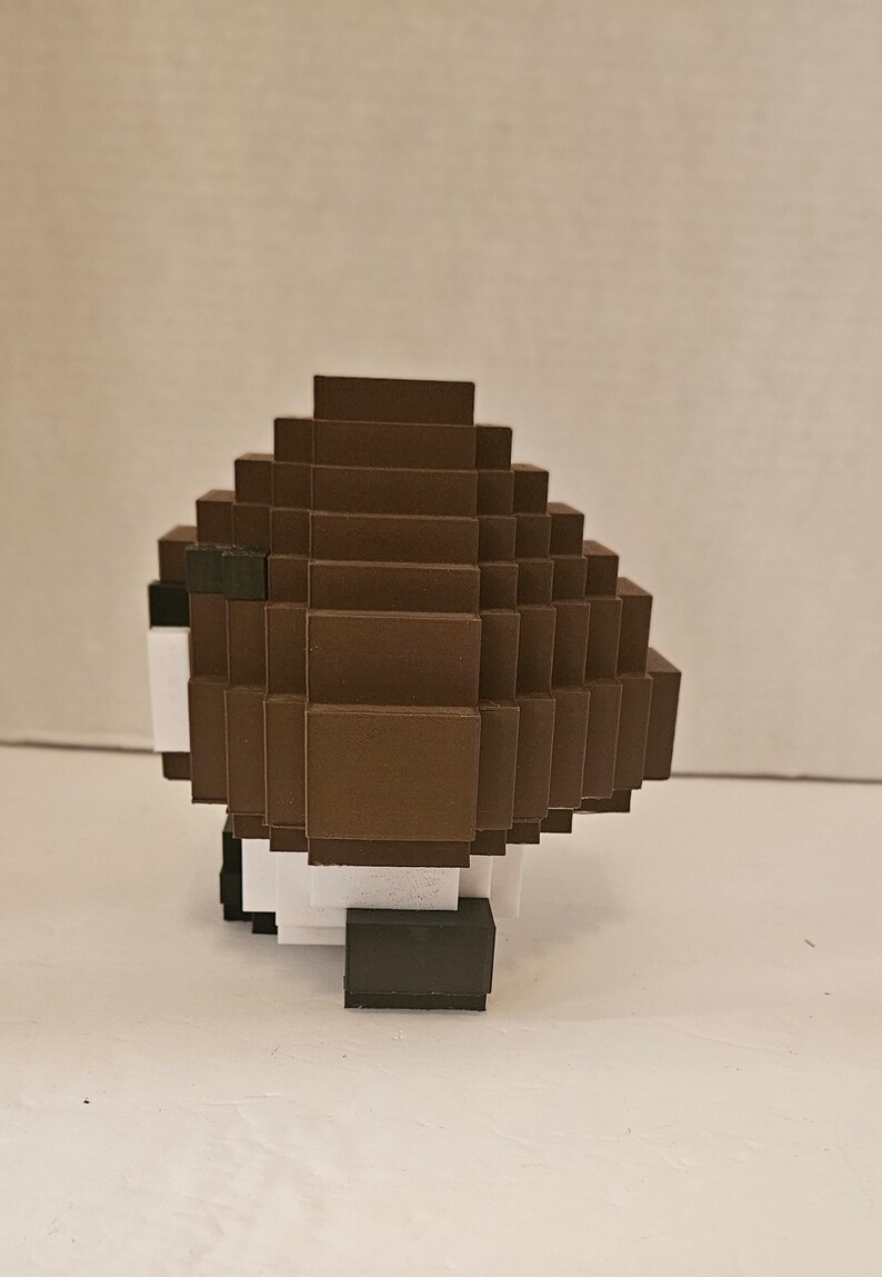 Big 3d Printed Pixelized Goomba From Mario - Etsy