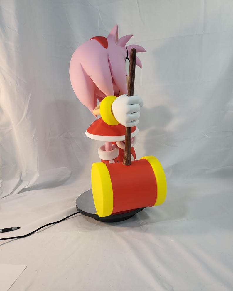 19" Amy Rose 3D Printed Statue – With Hammer Swing Pose - Etsy