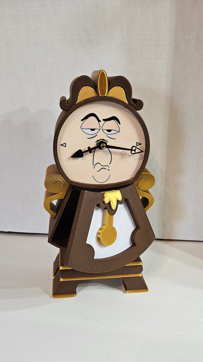 3d Printed Working Cogsworth Clock Beauty and Beast Fanart - Etsy