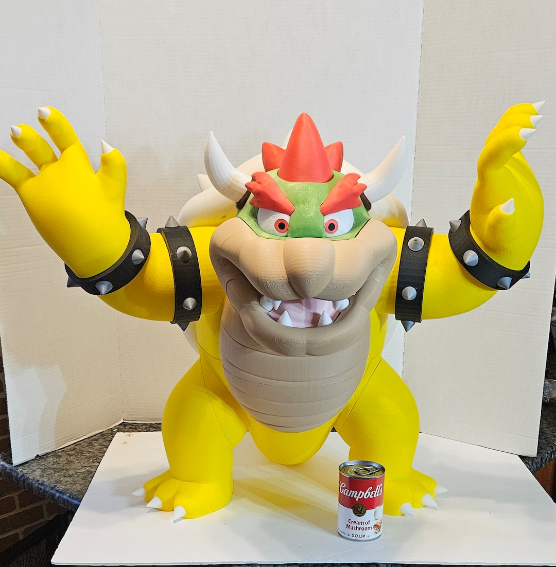 Massive 2 Foot Tall 3d Printed Bowser From Mario Fanart - Etsy