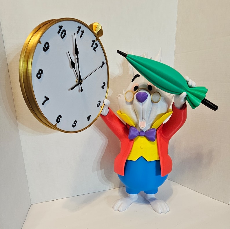 3D Printed White Rabbit Clock: Alice in Wonderland Fanart - Etsy