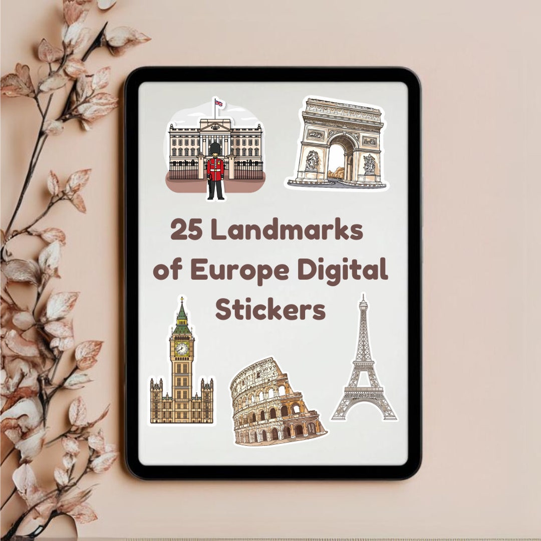 Landmarks of Europe Digital Stickers 25 Pack Daily Planner Stickers ...