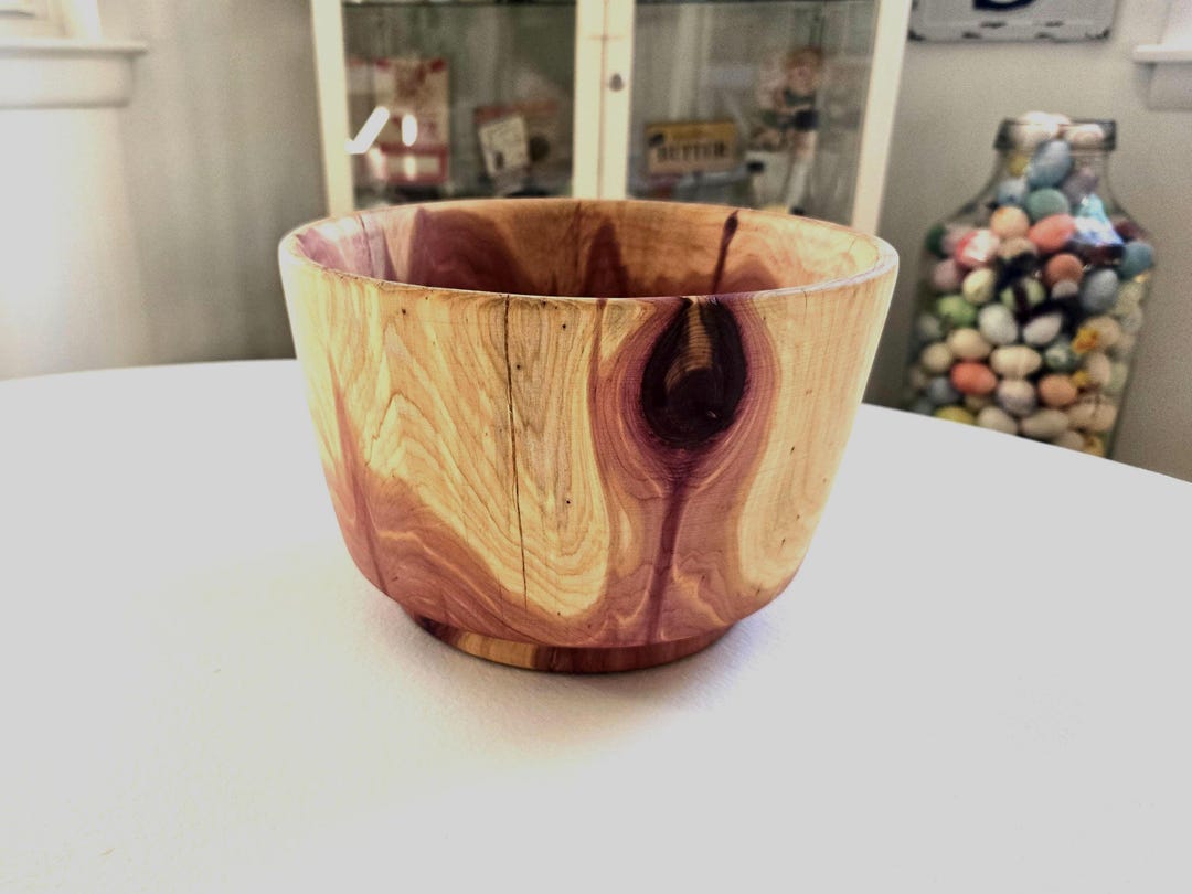 Handmade Large Red Cedar Wood Bowl -- Handcrafted Centerpiece -- Food ...