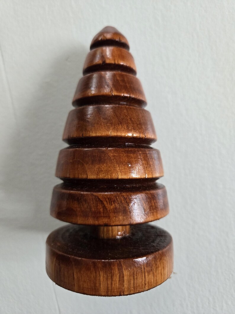 Hand Turned Walnut Wood Christmas Tree: Rustic Holiday Decor - Etsy