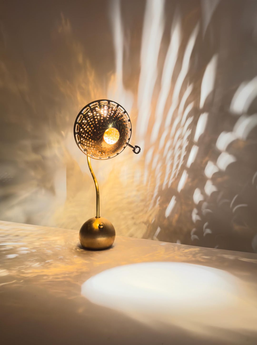 Golden Steamlight - Handmade Steampunk Brass Desk Lamp: Industrial ...